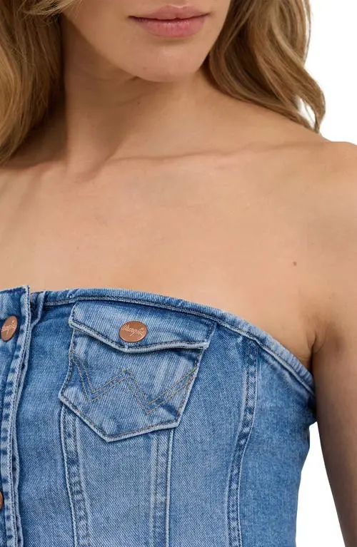 Wrangler Strapless Denim Bustier Top - Wrangler Wrugged | Editorialist